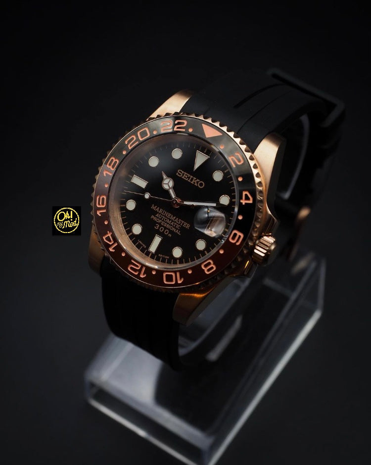 Seiko Mod Submariner "Root Beer Full Rose Gold" – Oh My Mod Watches