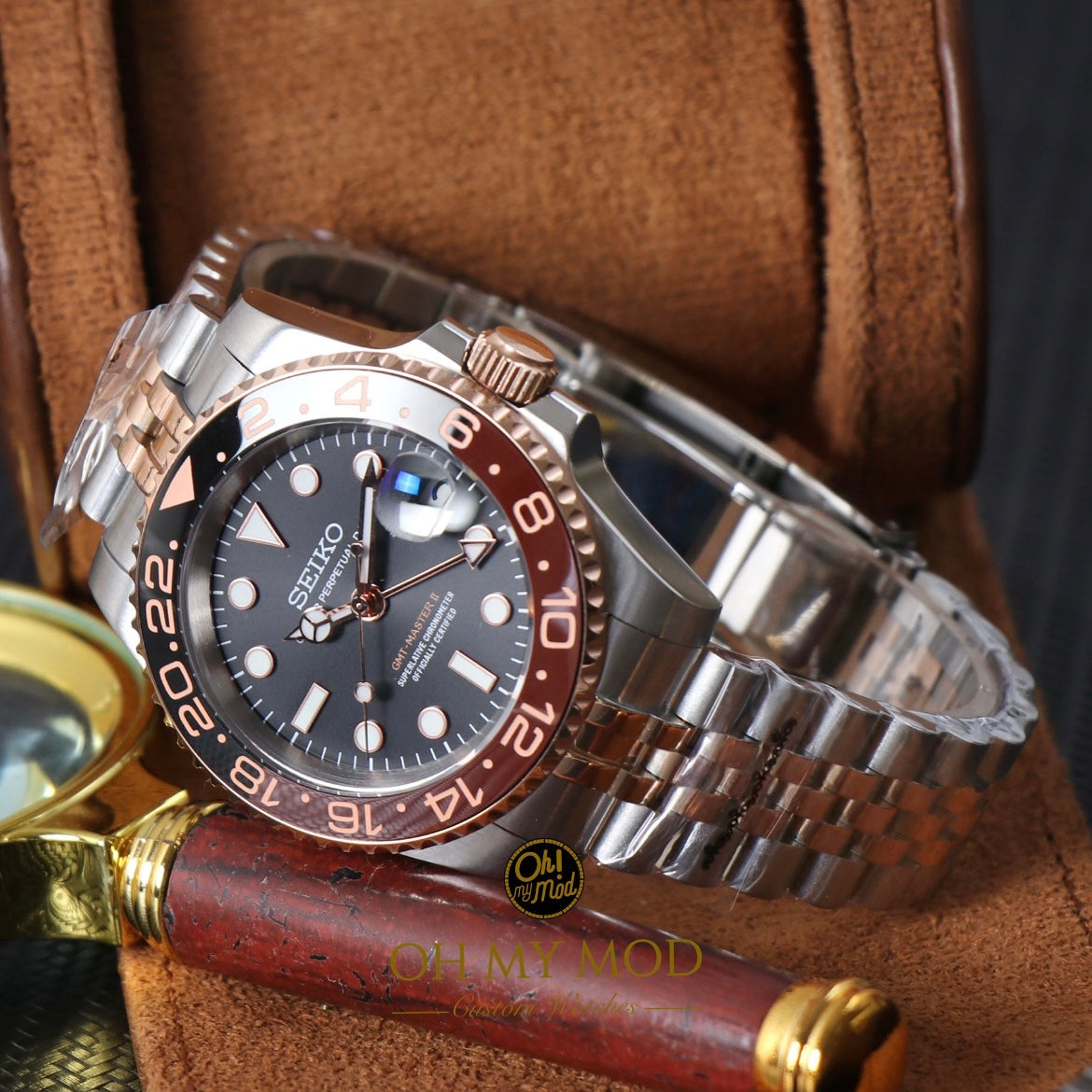 Seiko Mod GMT Master II “Root Beer" – Oh My Mod Watches
