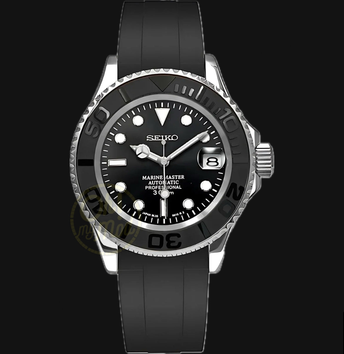 Seiko Mod Yacht Master "Silver & Black" – Oh My Mod Watches